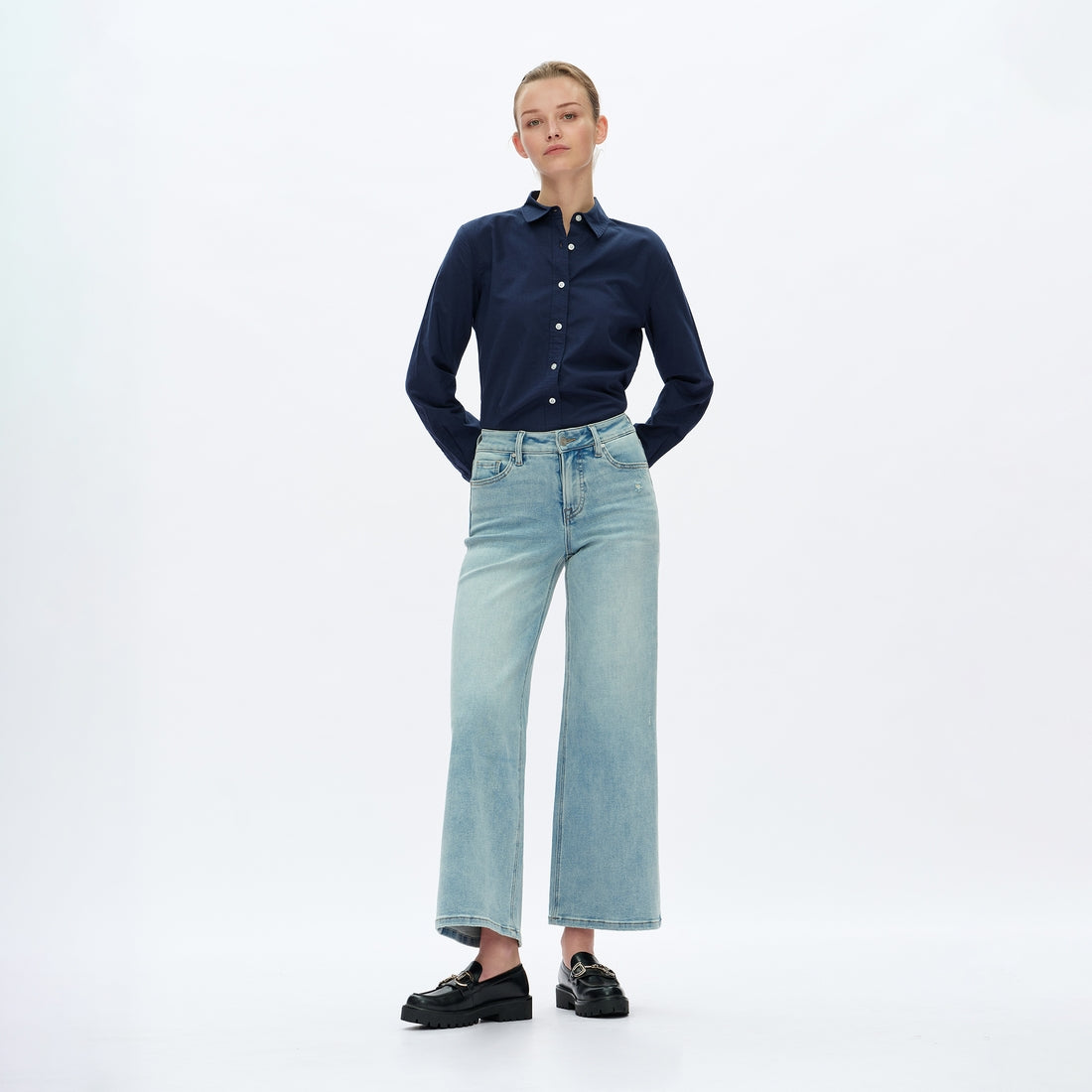 Lisa Mid Rise Wide Leg Denim Jeans – Bliss on Brannon