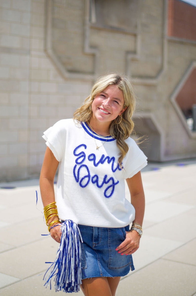 'Game Day' Ruffle Sleeve Sweater – Bliss on Brannon